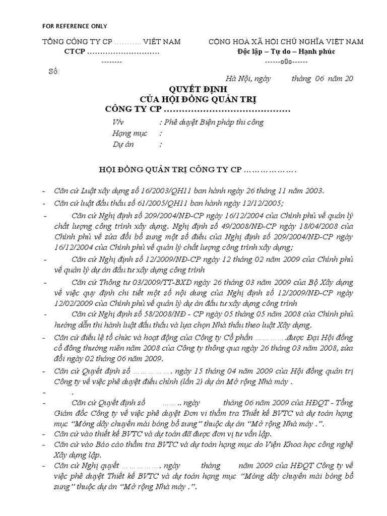 QD phe duyet bien phap thi cong | PDF