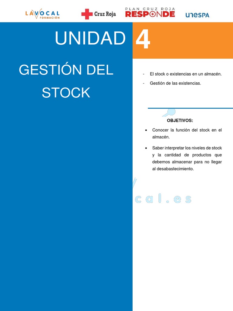 UNIDAD 4 Gestión de Stocks | PDF | Obtención | Almacén
