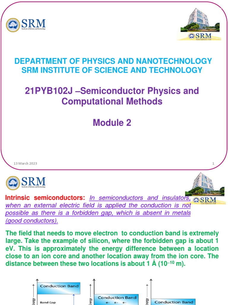 21PYB102J - Semiconductor Physics and Computational Methods | PDF | P–N Junction | Semiconductors
