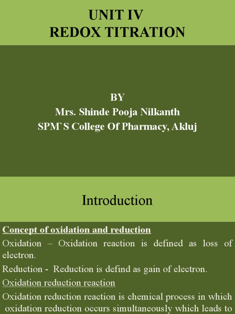 Radox Titration | PDF | Redox | Chemical Reactions