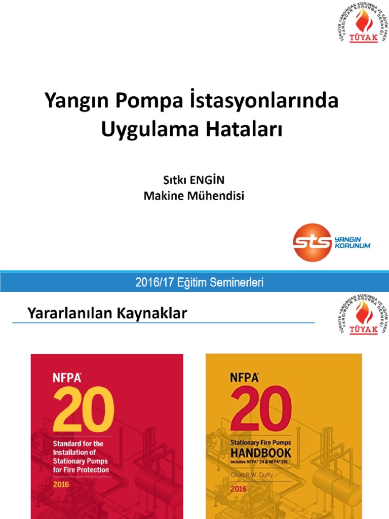 Yangın Pompa İstasyonlarında Uygulama Hataları Sıtkı ENGİN Makine Mühendisi - PDF | PDF