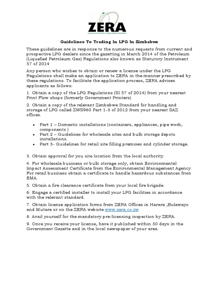 LPG Licensing Guidelines | PDF