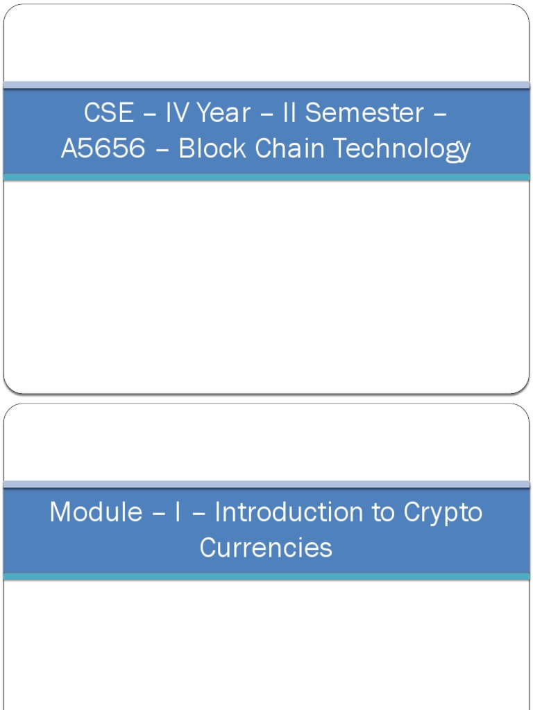 Module 1 - Introduction To Crypto Currencies | PDF | Cryptography ...