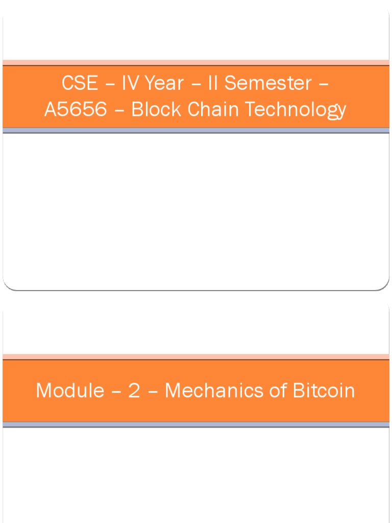 Module 2 - Mechanics of Bitcoin | PDF