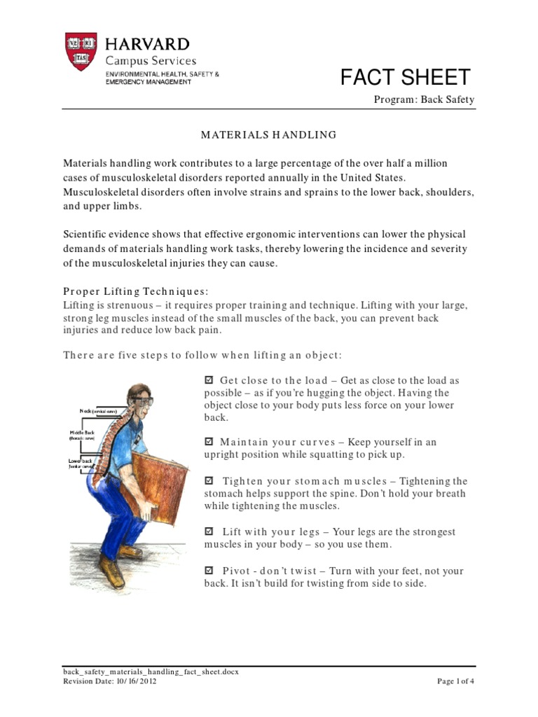 Manual Handling Safety Guidelines | PDF | Clinical Medicine