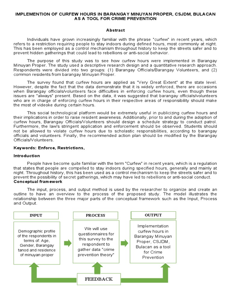 Implemention of Curfew Hours in Barangay Minuyan Proper CSJDM Bulacan ...