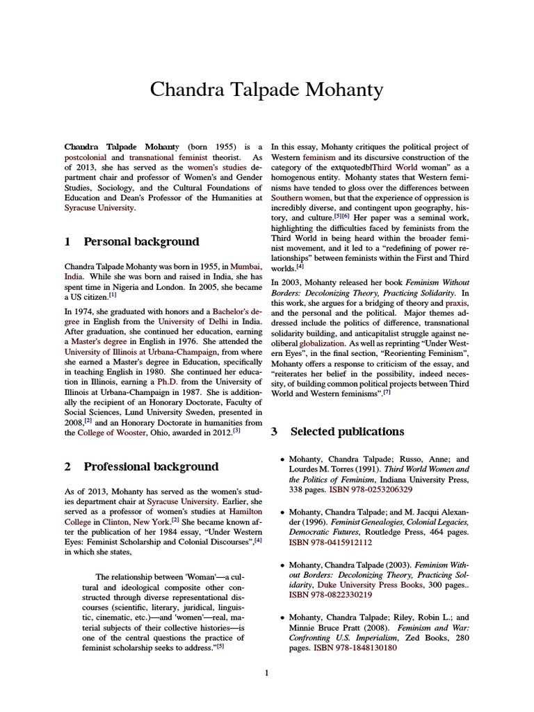 Chandra Talpade Mohanty | PDF