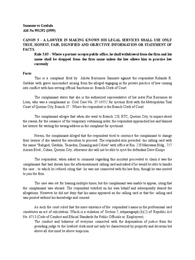 Case Digest Basic Legal Ethics San Beda | PDF