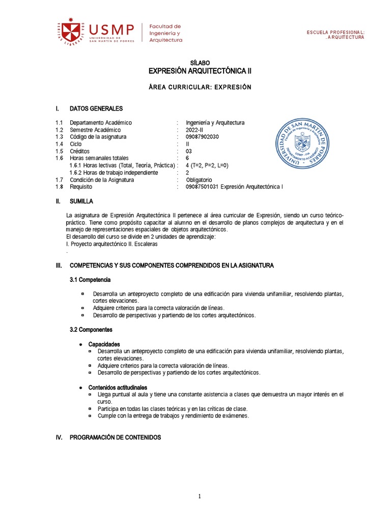 Expresión Arquitectónica II - 2022-II - Presencial | PDF | Aprendizaje
