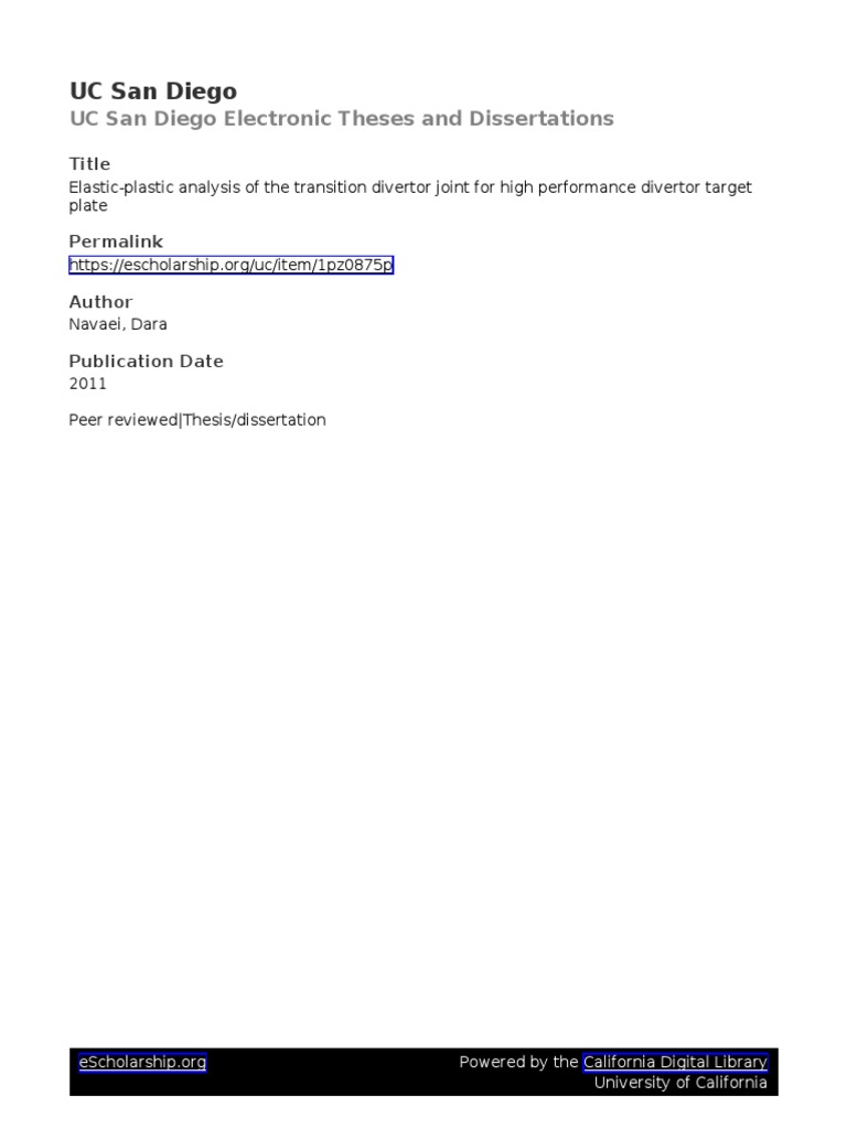 Elastic Plastic Analysis Of The Transition Divertor Joint For High