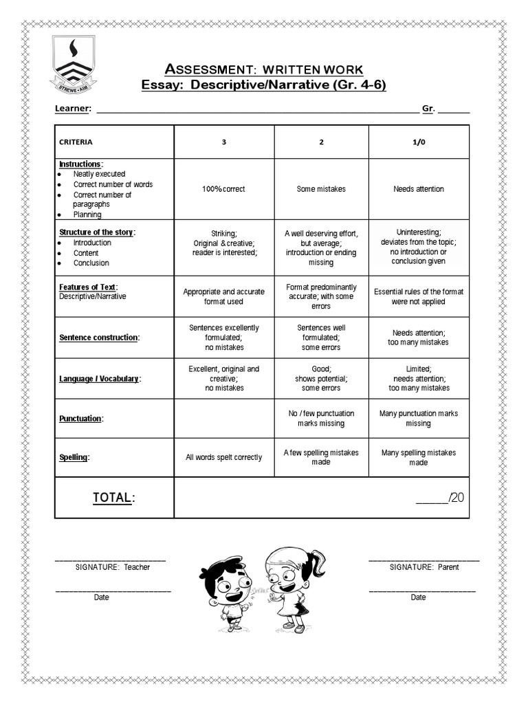 Gr. 4-6 Descriptive Essay Assessment | PDF | Career & Growth