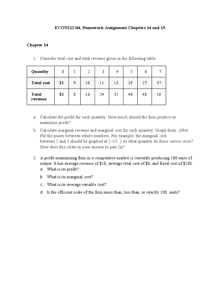 ECON212-04, Homework Assignment Chapters 14 and 15 | PDF | Finance ...