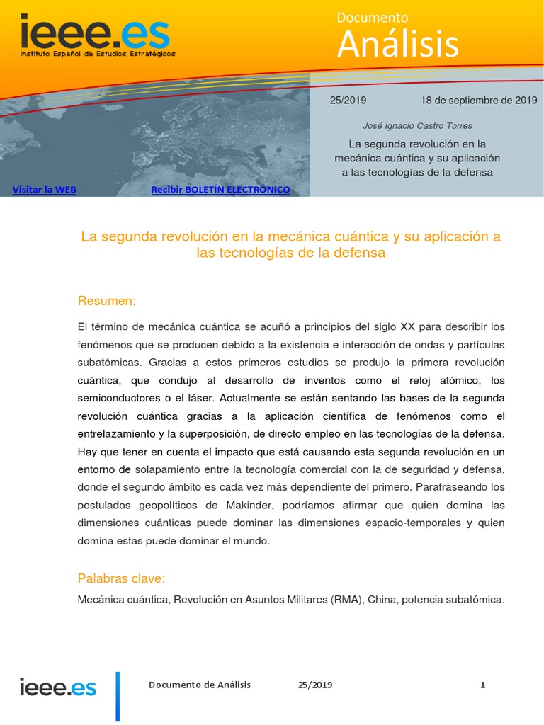 Análisis: La Segunda Revolución en La Mecánica Cuántica y Su Aplicación A Las Tecnologías de La ...