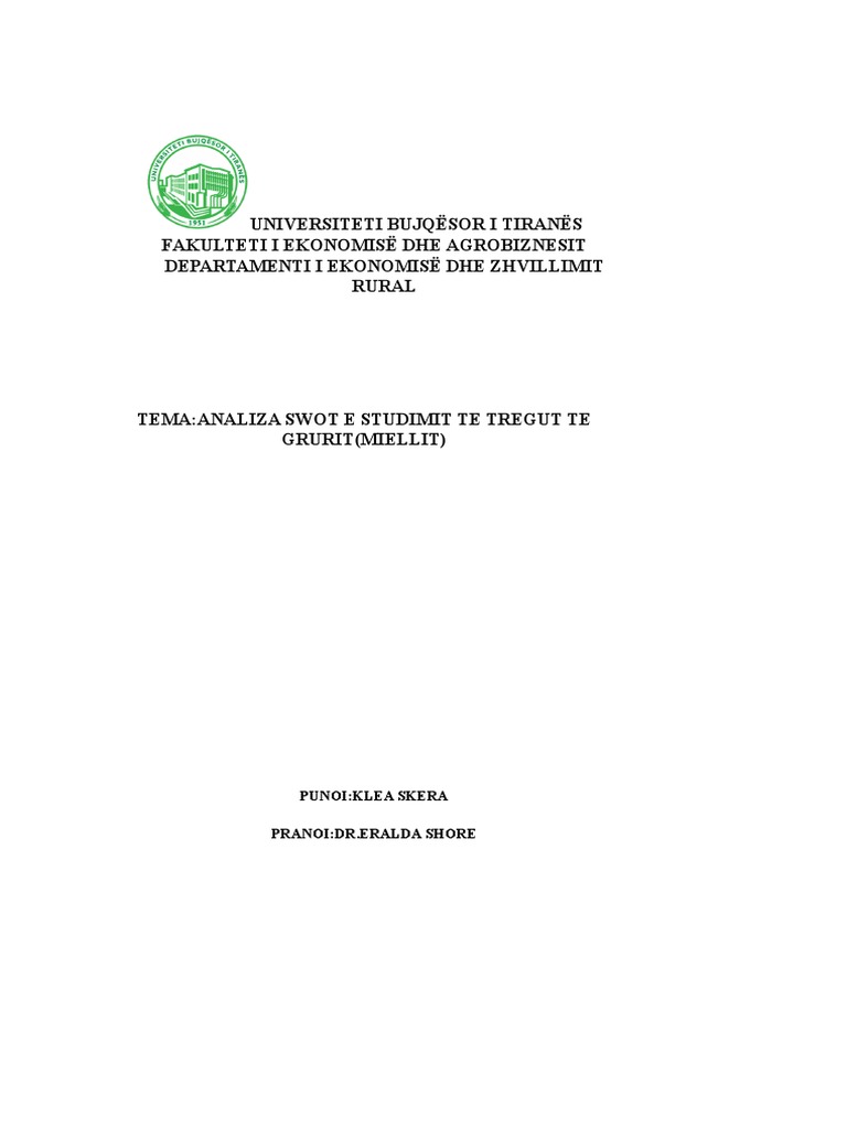 Universiteti Bujqësor I Tiranës Fakulteti I Ekonomisë Dhe Agrobiznesit Departamenti I Ekonomisë ...