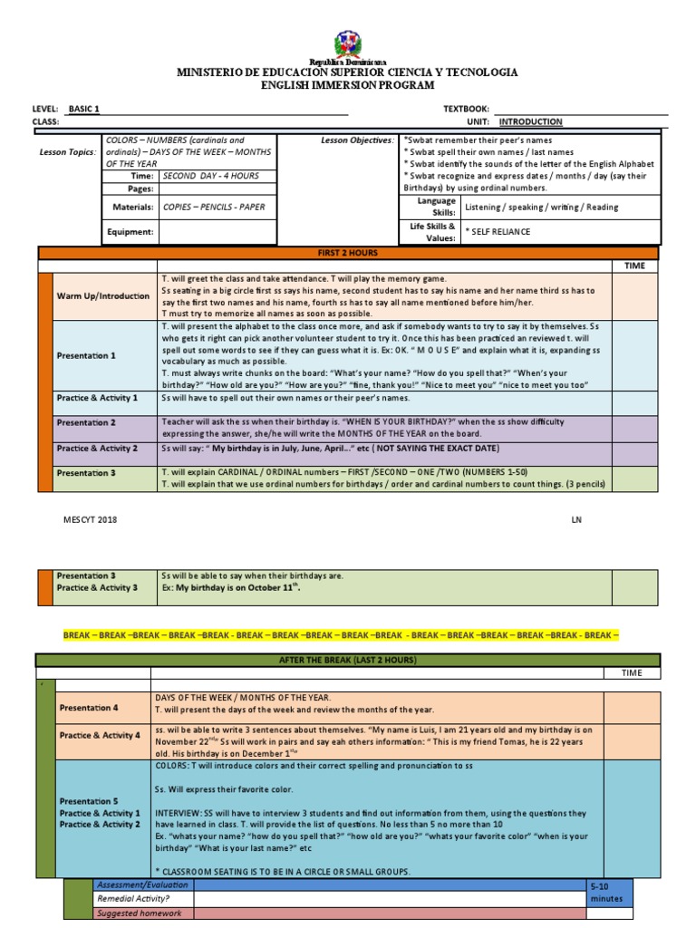 Day 2 - Lesson Plan | PDF | Cognition | Learning