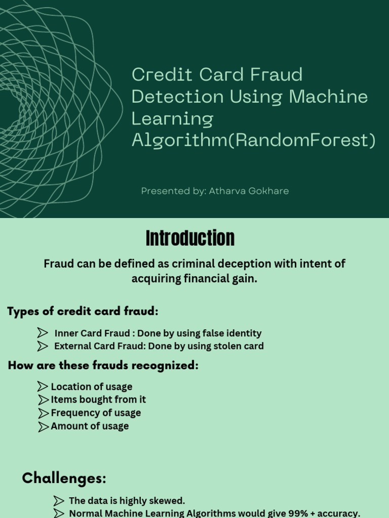 Credit Card Fraud Detection Using Random Forest Algo | PDF Credit Card Fraud Detection Using Random Forest Algo | PDF