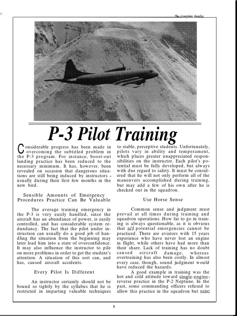 P-3 Training: Pilot | PDF | Technology & Engineering