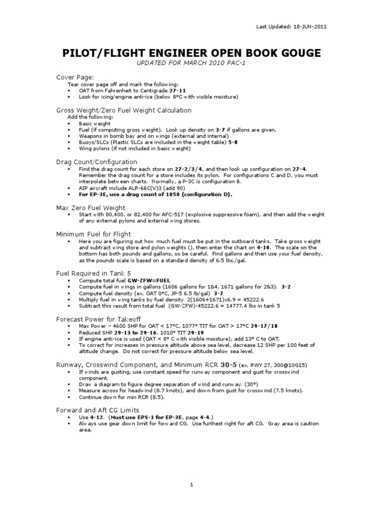 Pilot/Flight Engineer Open Book Gouge: Cover Page | PDF | Takeoff | Aviation