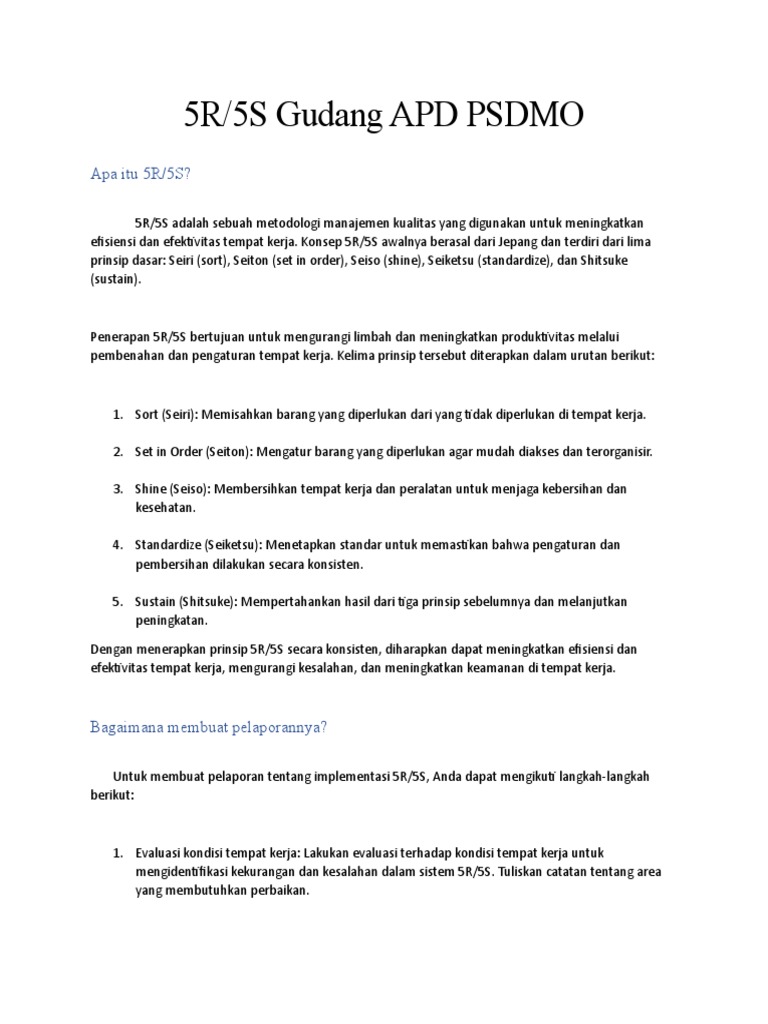 5R Atau 5S | PDF