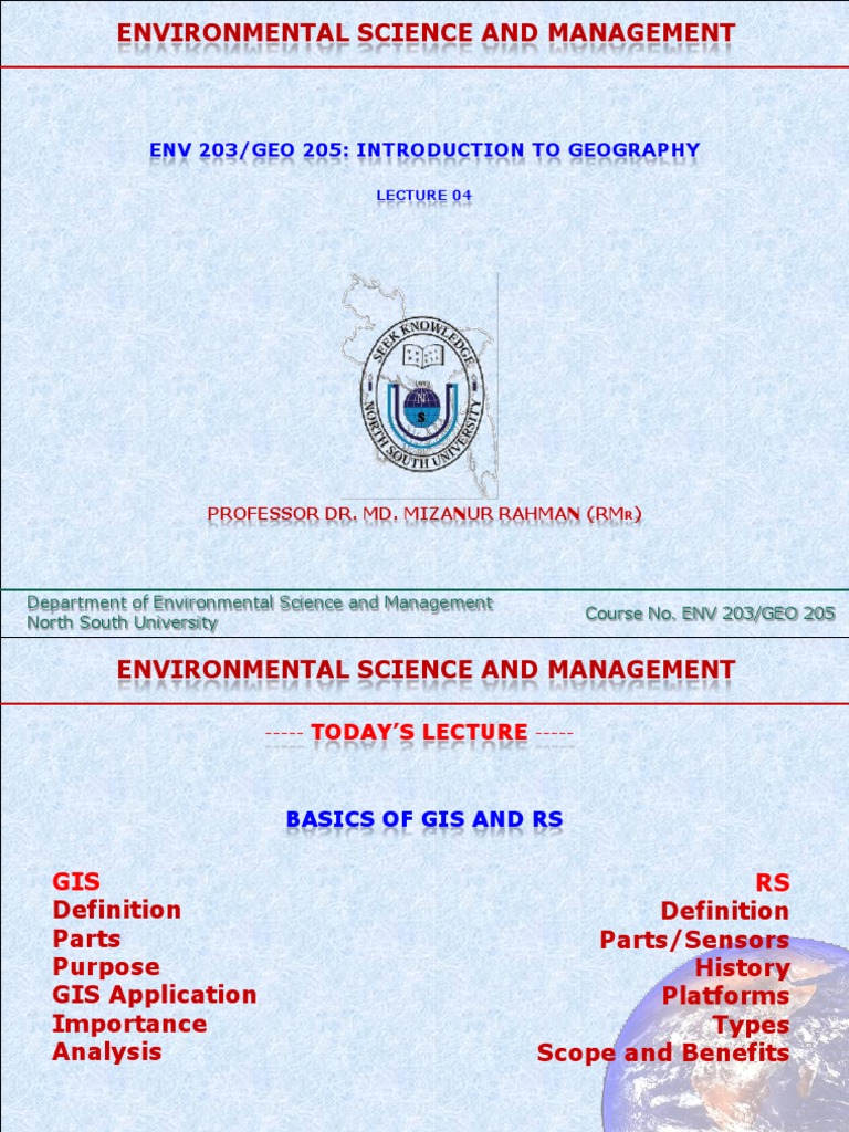 Env 203/geo 205: Introduction To Geography: Professor Dr. Md. Mizanur ...