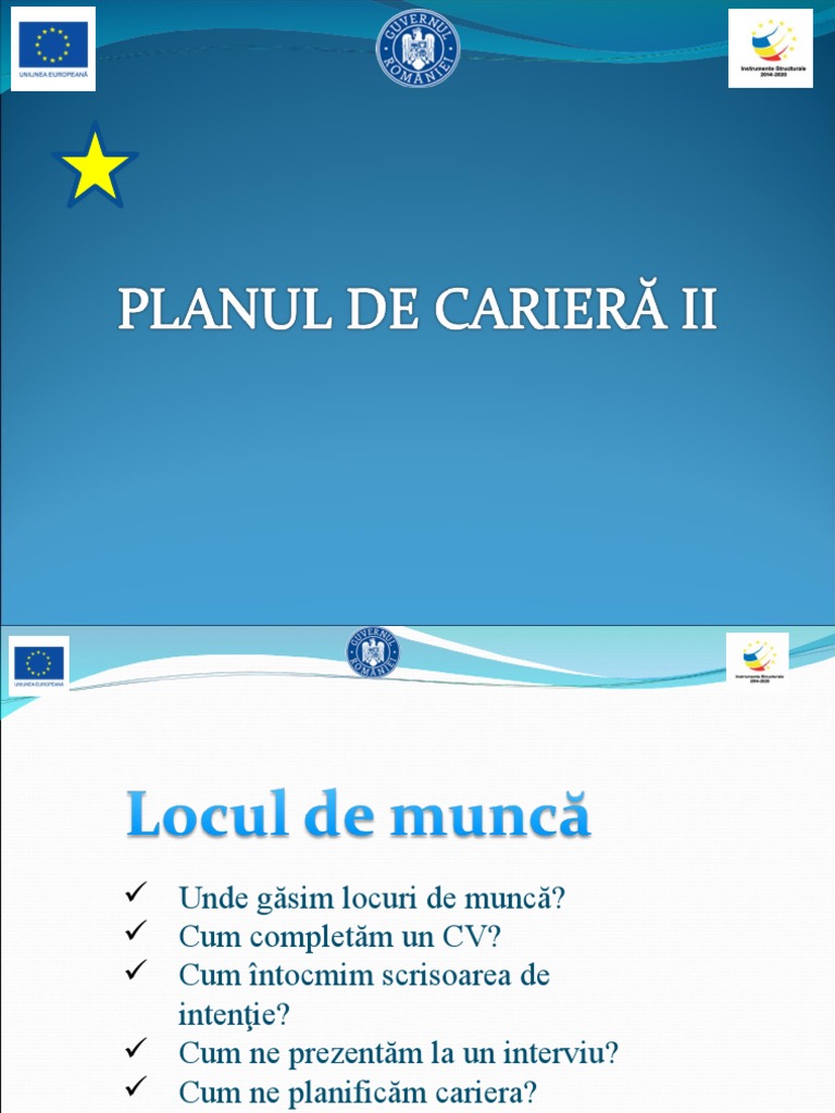 Plan - de - Cariera - II - Cv-Prezentare | PDF