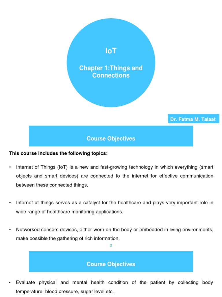 Chapter 1:things and Connections: Dr. Fatma M. Talaat | PDF | Internet Of Things | Computer Network