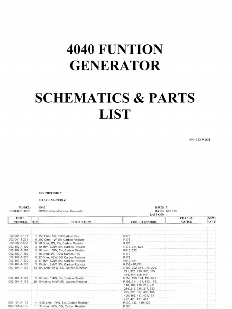 BK Precision 4040 Schematic | PDF