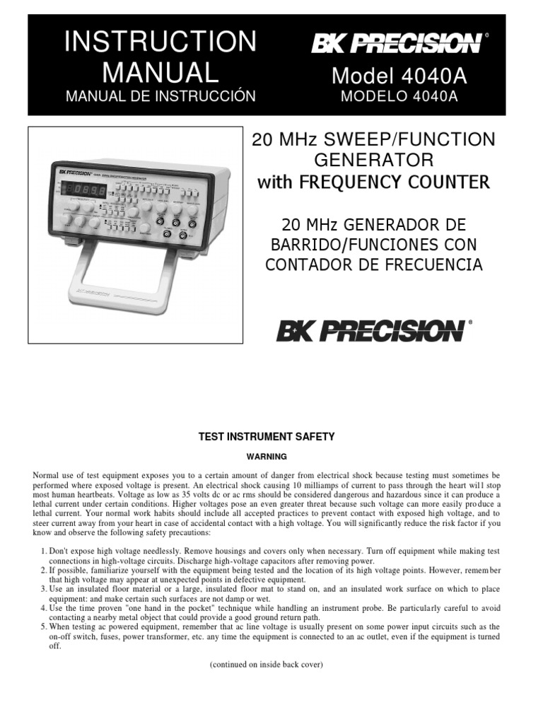 BK Precision 4040A - Manual | PDF