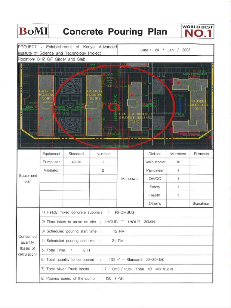 Concrete Pouring Plan | PDF