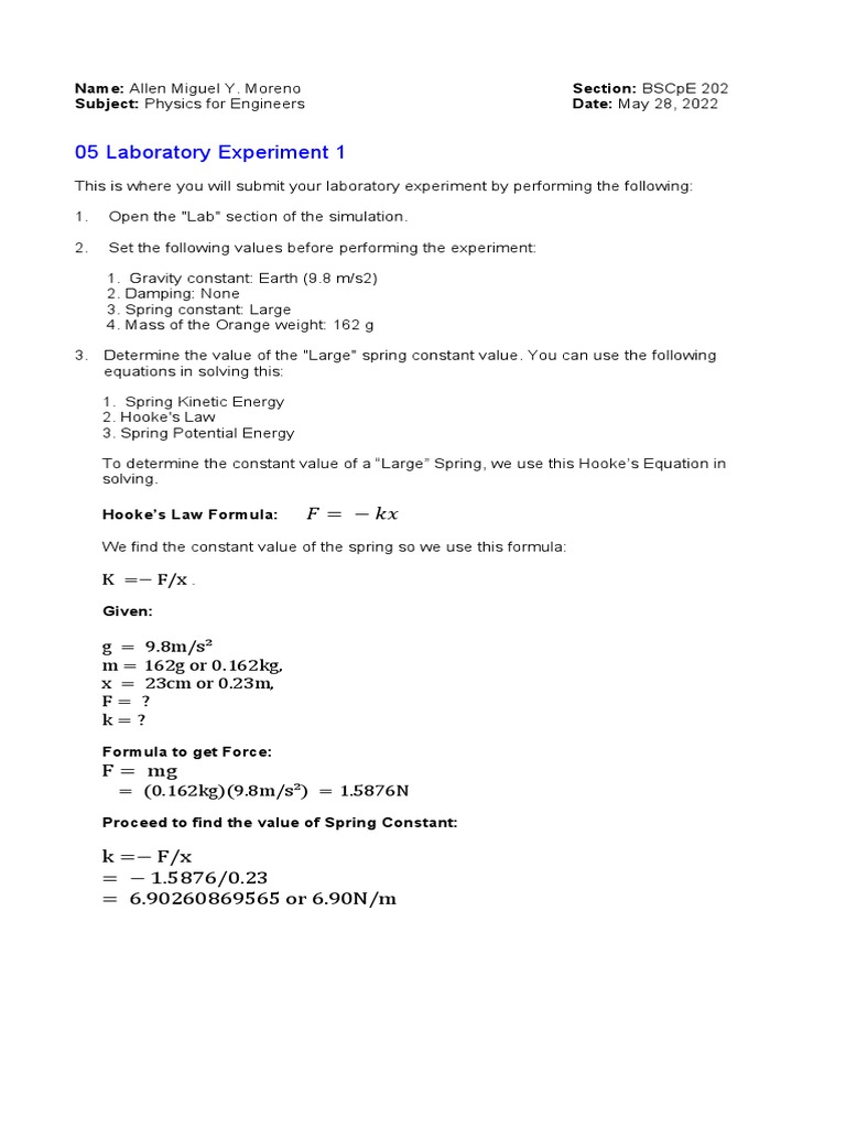 05 Laboratory Experiment 1 - Moreno | PDF