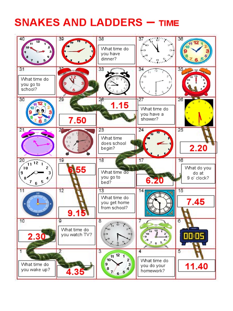 Boardgame Snakes and Ladders Time - 148762 | PDF