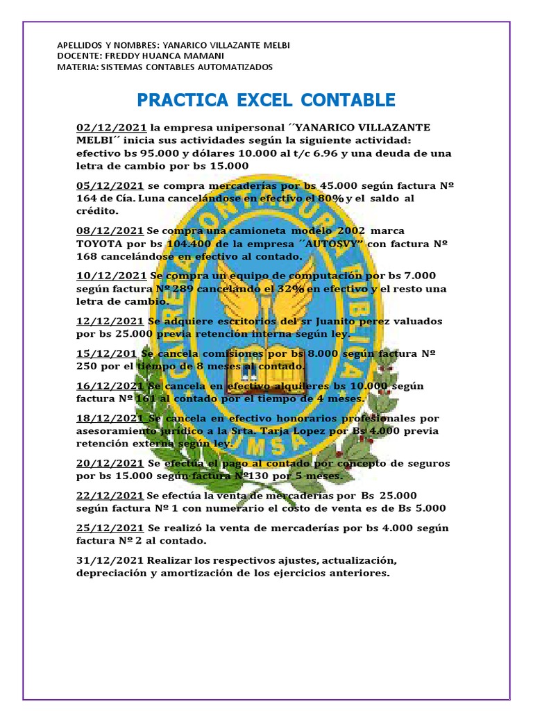 Practica Excel | PDF