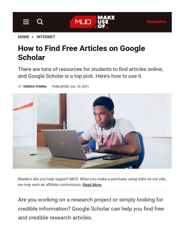 How To Find Free Articles On Google Scholar | PDF | Academic Publishing ...