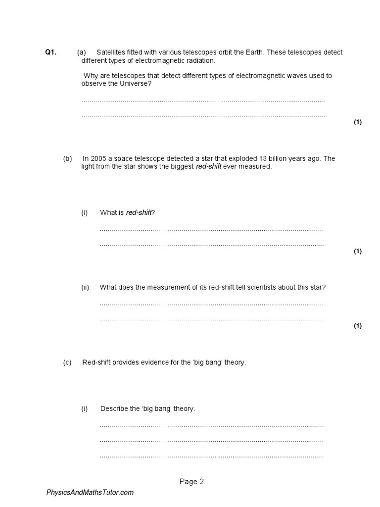 Red Shift 2 QP | PDF