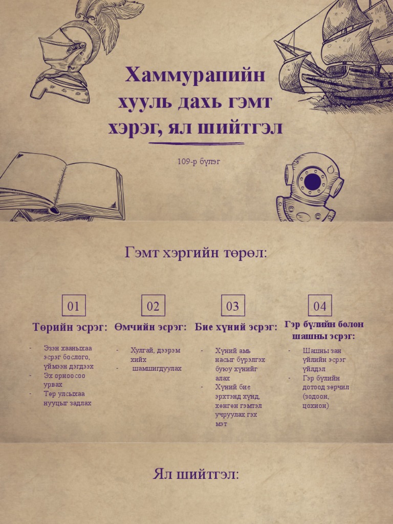 Хаммурапийн хууль дахь гэмт хэрэг ял шийтгэл Pdf