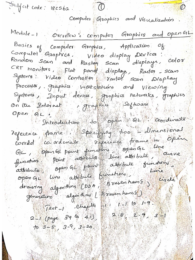 Computer Graphics Notes | PDF