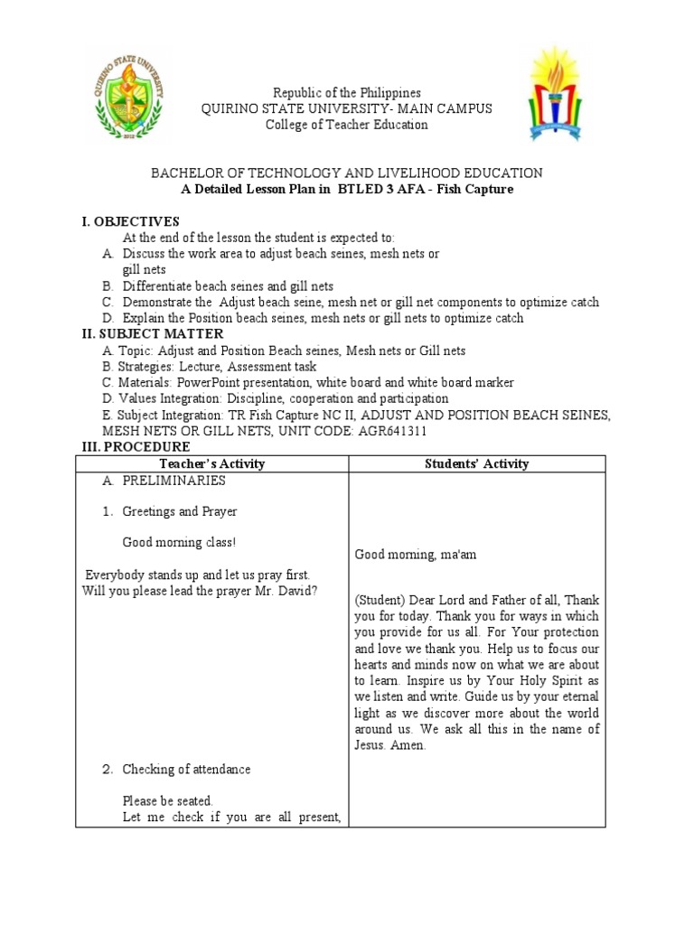 Lesson-Plan 1.3 - Btled 3 | PDF