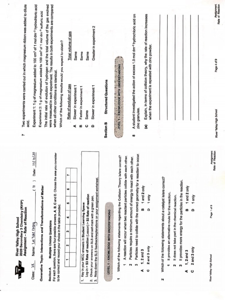 Chem Assignment | PDF