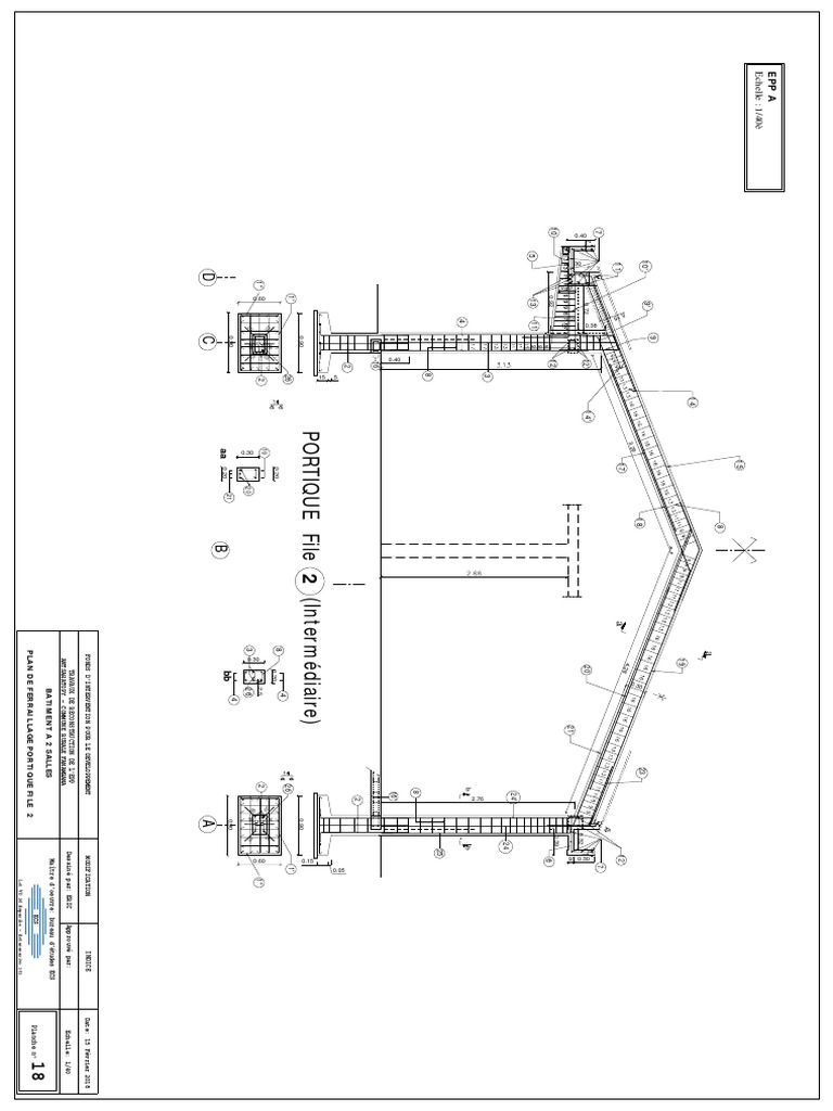 Plan de ferraillage portique EPP Antsahatopy | PDF
