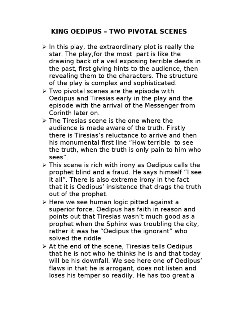 Oedipus The King - Two Pivotal Scenes | PDF | Religion And Belief | Science
