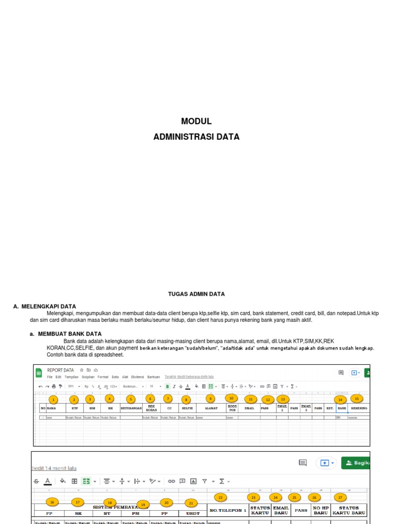 Modul Admin Data | PDF