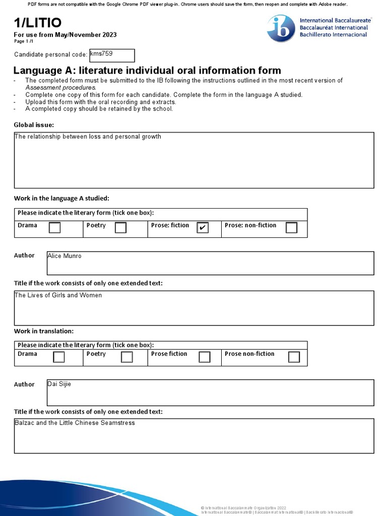 1LITIO Literature IO Information Form | PDF