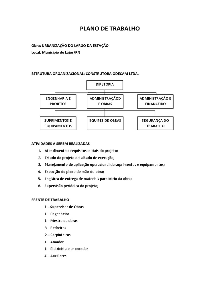 Plano de Trabalho | PDF | Engenharia