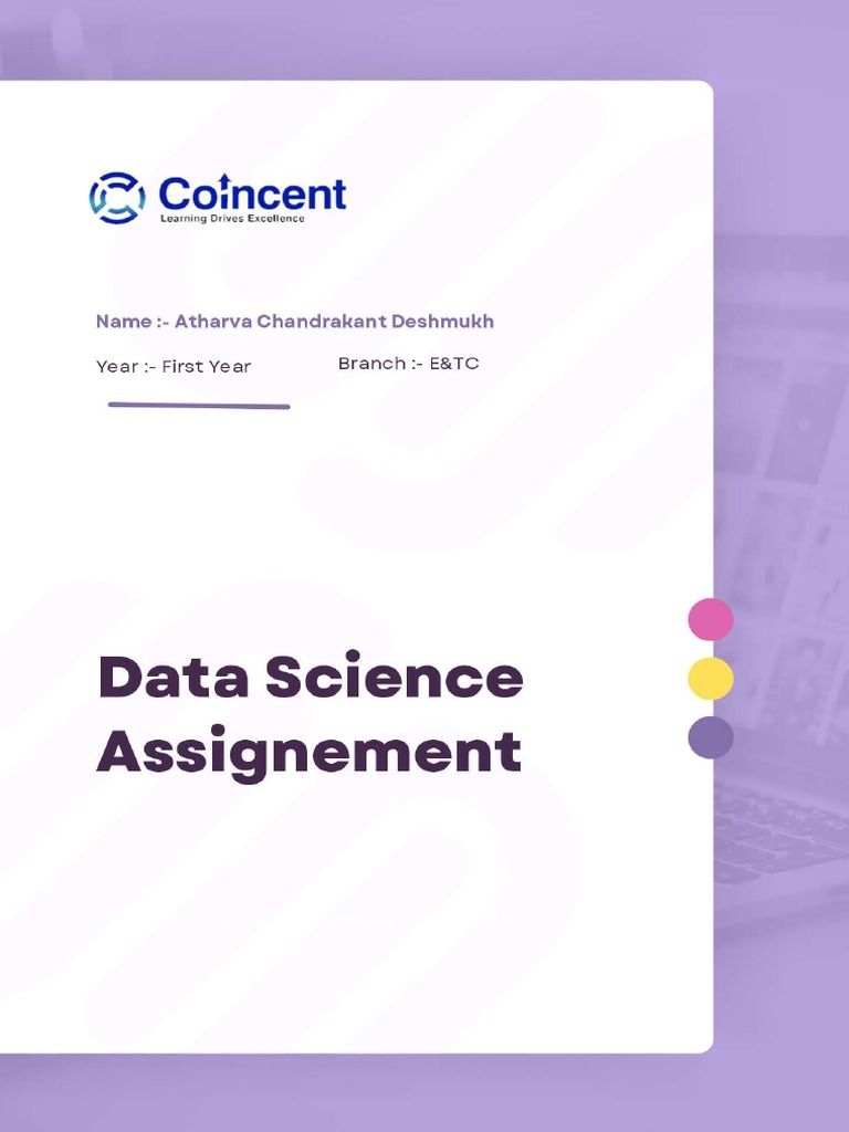 Atharva Deshmukh (Data Science - Assignment) | PDF Atharva Deshmukh (Data Science - Assignment) | PDF