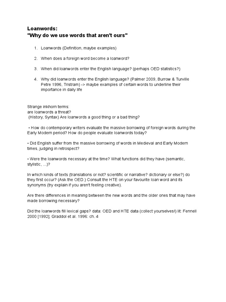Loan Words | PDF