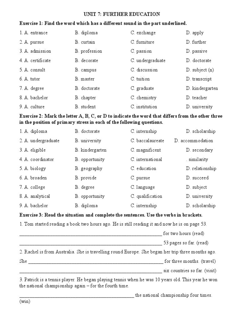 Unit-7 E11 | PDF | Undergraduate Education | Diploma