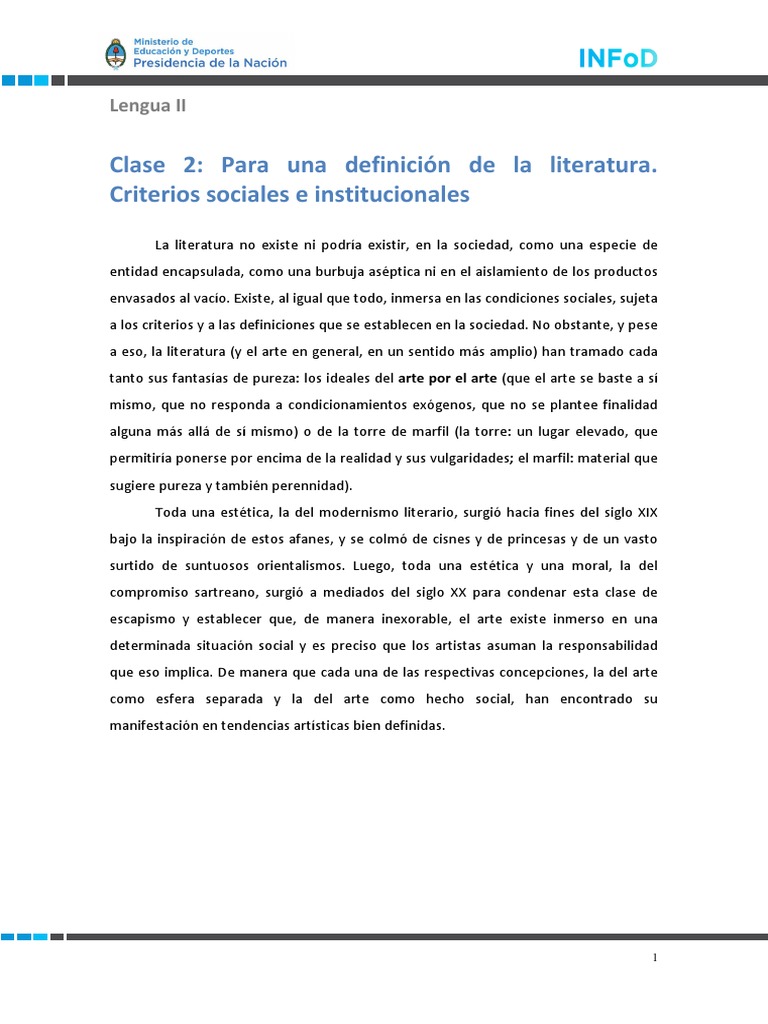 Lengua y Literatura II Clase 2 | PDF