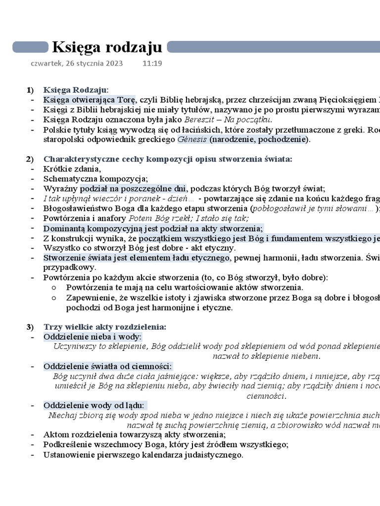 Księga Rodzaju | PDF