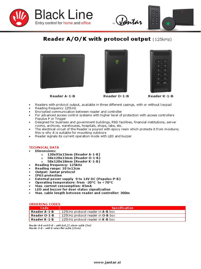 Datasheet Reader o 1 B | PDF