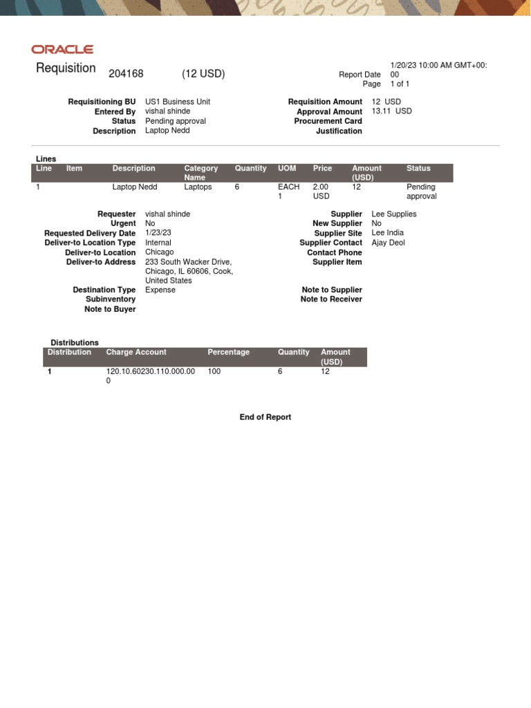 Requisition: Line Item Description Category Name Quantity UOM Price ...